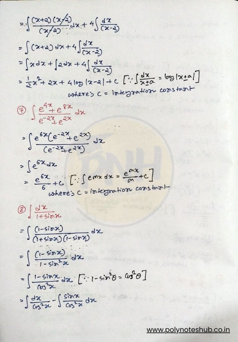 Best Indefinite Integration Questions with Solutions PDF [2026] - Poly ...
