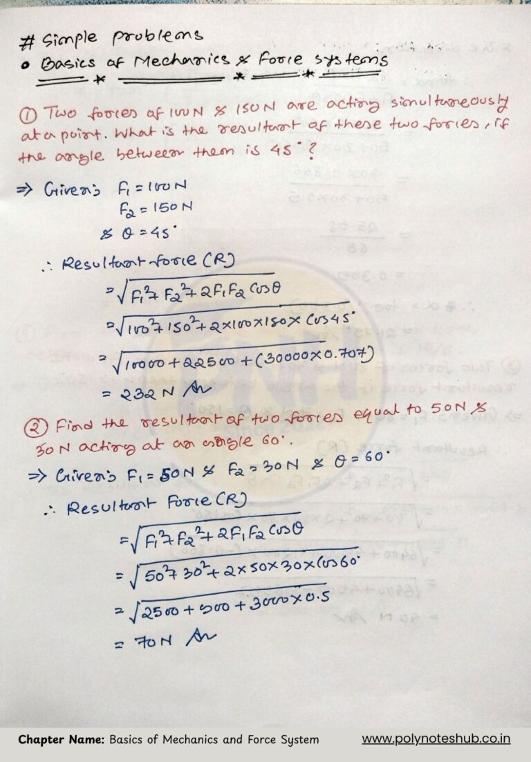 Basics of Mechanics and Force System Notes PDF [2026] - Poly Notes Hub