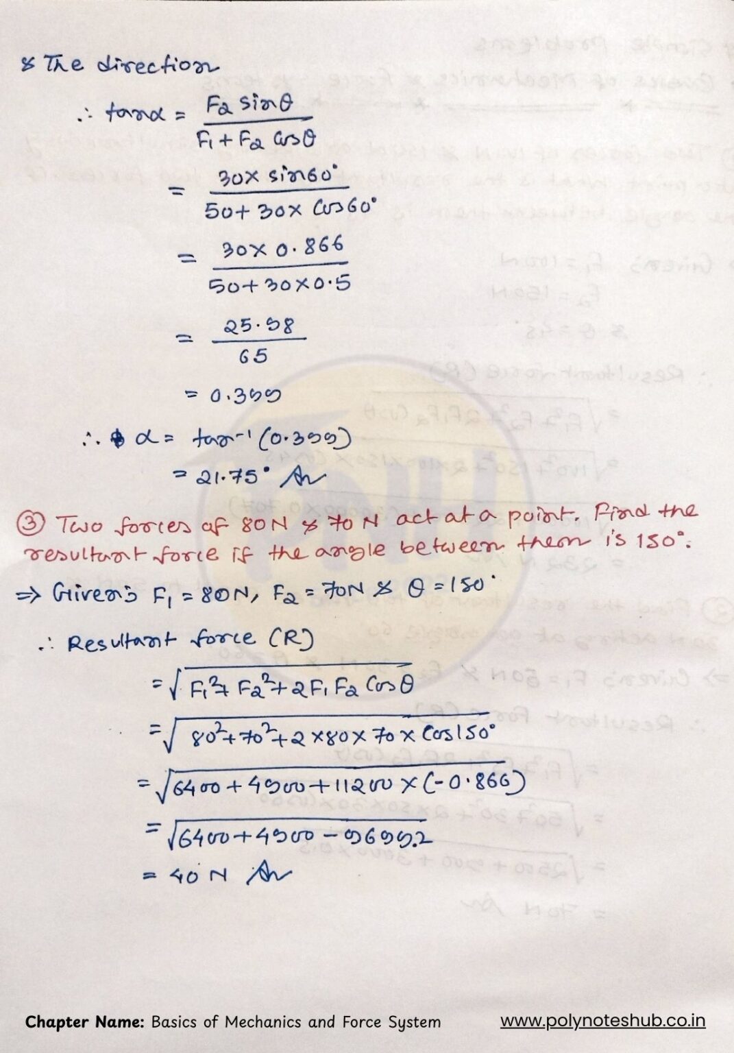 Basics of Mechanics and Force System Notes PDF [2026] - Poly Notes Hub