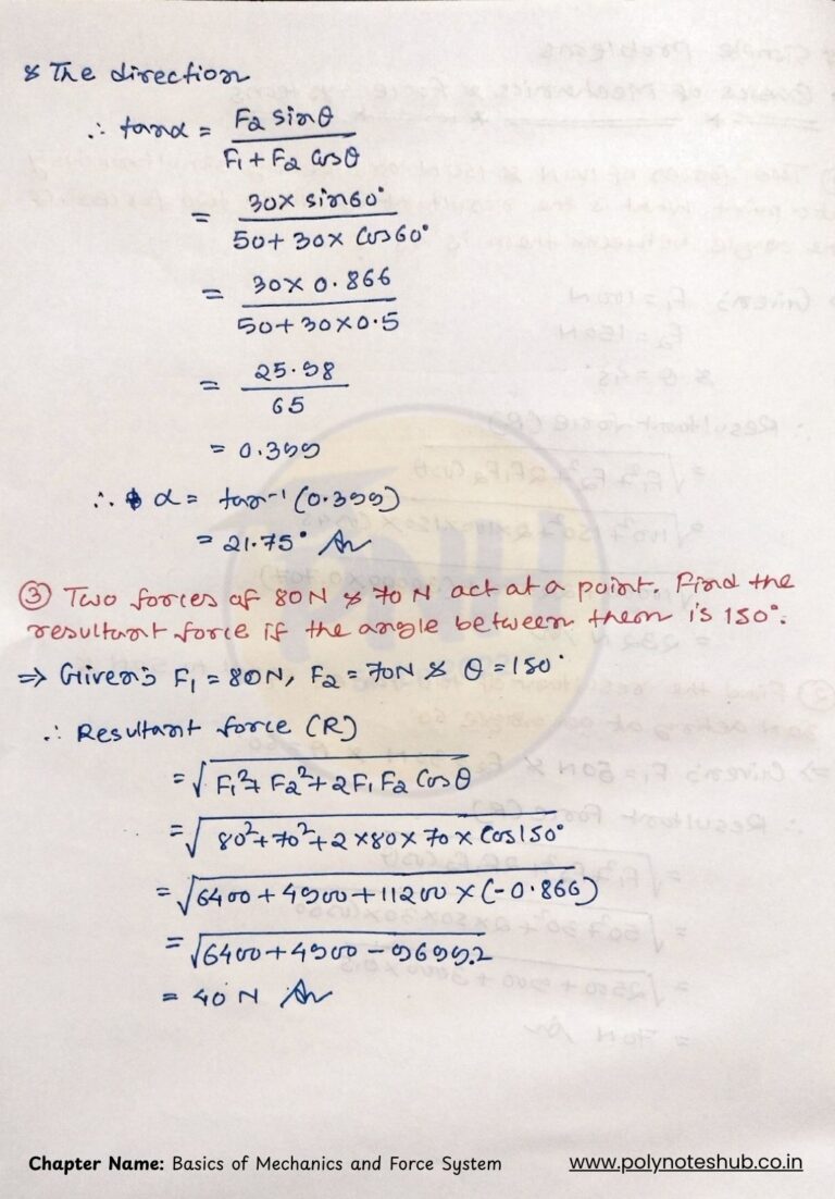 Basics of Mechanics and Force System Notes PDF [2026] - Poly Notes Hub