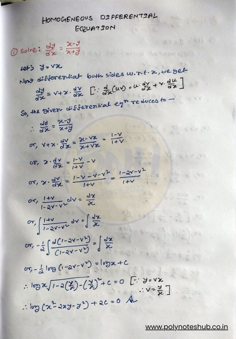 Homogeneous Differential Equation Questions and Answers PDF [2026 ...