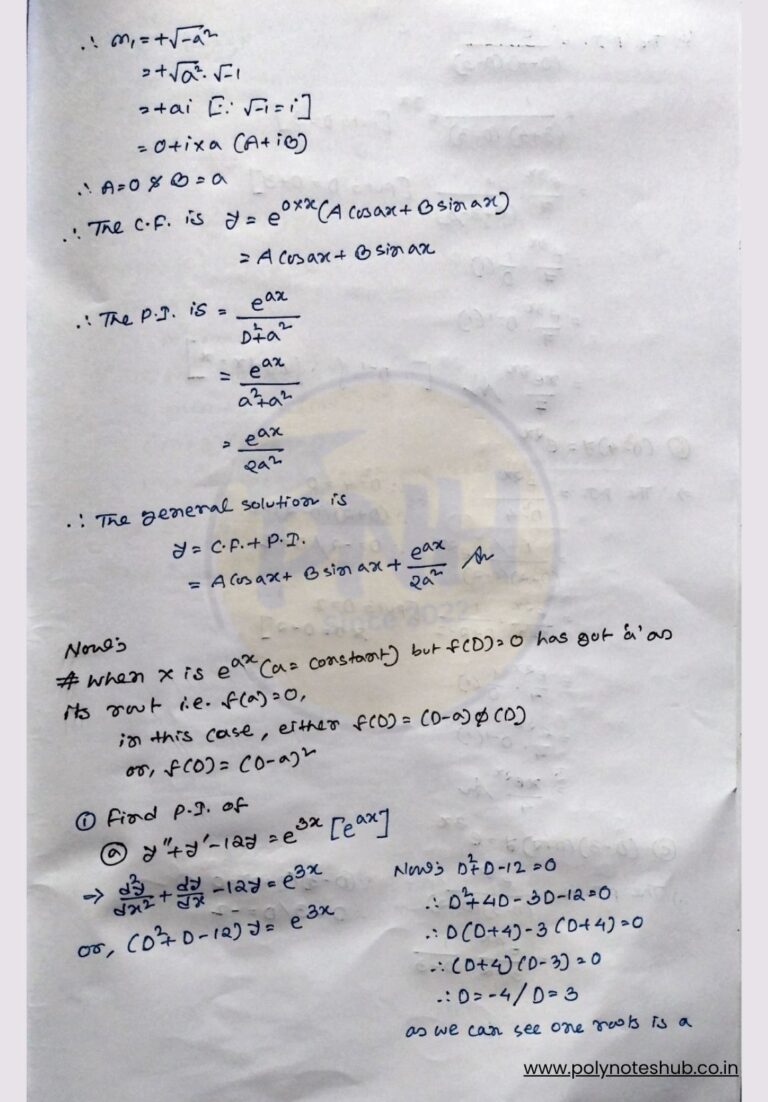 2nd Order Differential Equation Solution using Particular Integral (PI ...